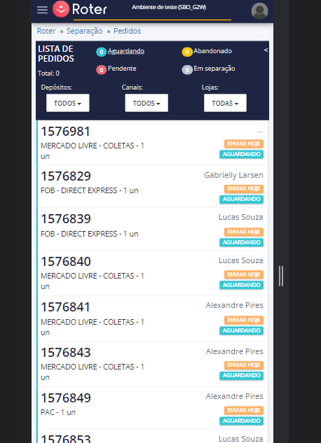 Separando pedidos de venda – Nordware